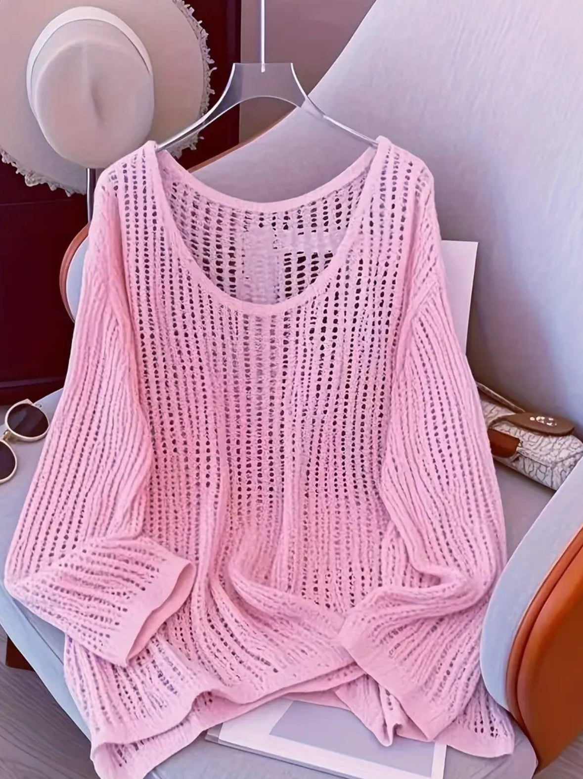 Plus Size Pullover Crochet Lightweight Sweater – $5 Sparkle Store & More